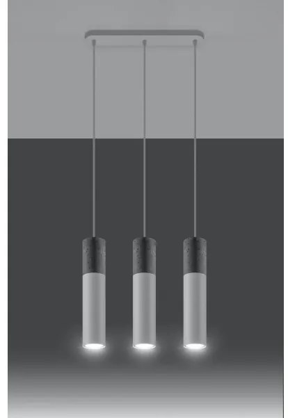 Sollux SL.0649 - Lustr na lanku BORGIO 3xGU10/40W/230V beton/kov bílá