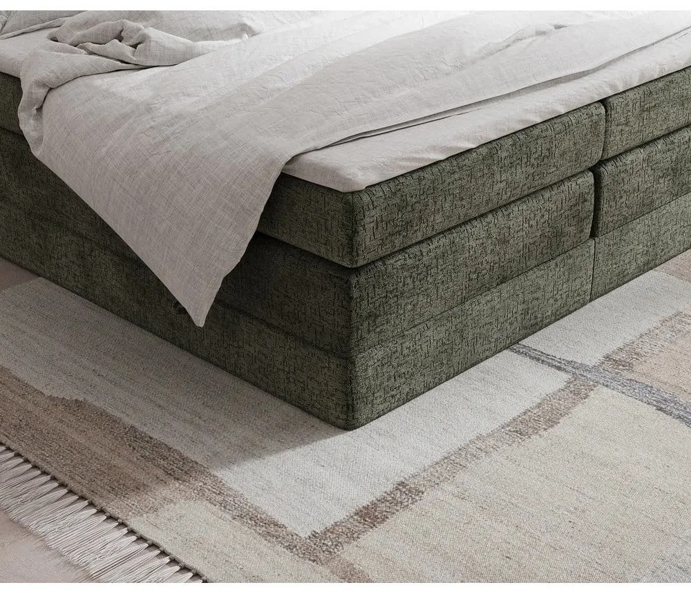 Tmavě zelená boxspring postel s úložným prostorem/bez čela 140x200 cm Juniper – Maison de Rêve