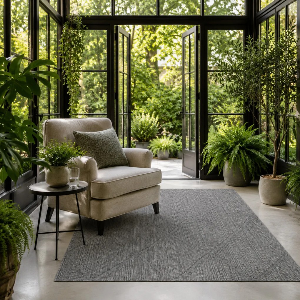 Ayyildiz, Kusový koberec Patara 4952 Grey – na ven i na doma, 160x230, šedá, chodba / předsíň