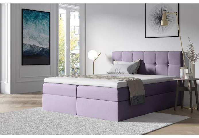 Stylová manželská postel s úložným prostorem Recivio violet 180 + TOPPER