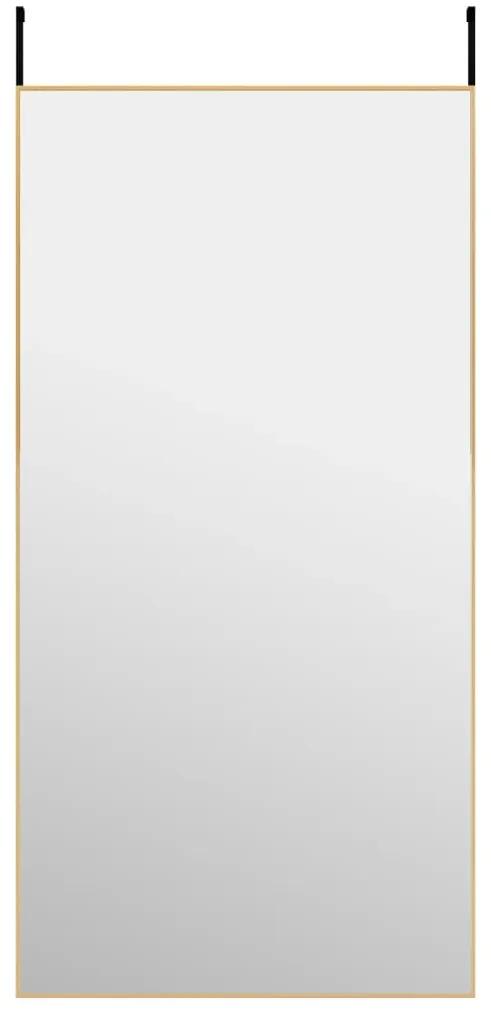 Zrcadlo na dveře zlaté 50 x 100 cm sklo a hliník - Default Title
