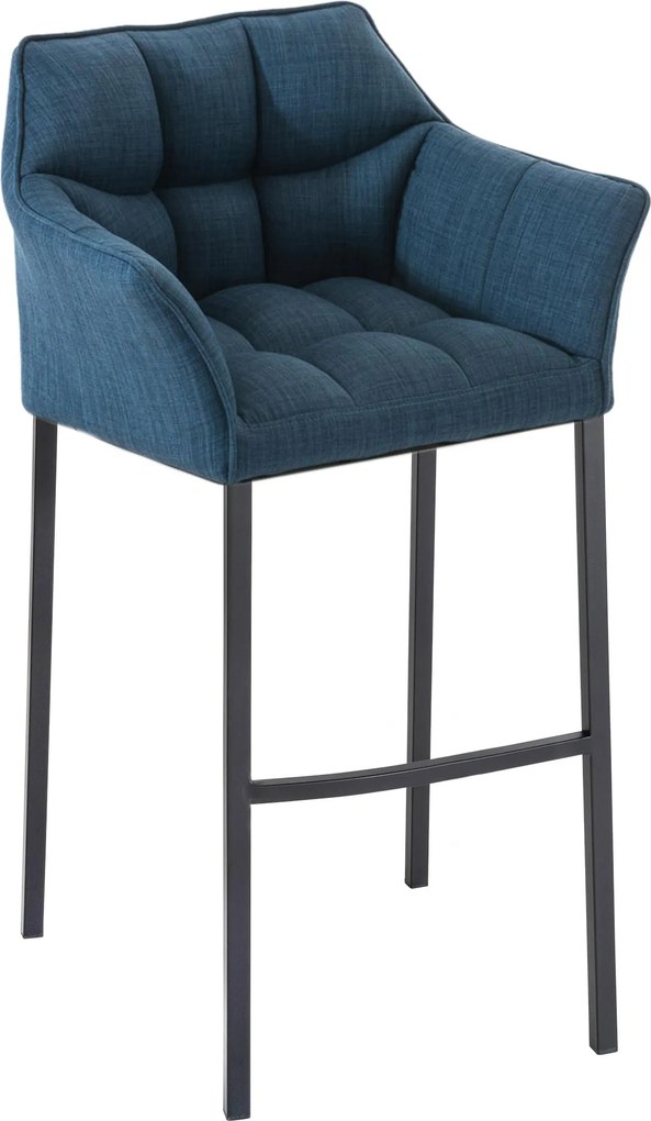Barová židle Damaso B látka s čtyřnohou konstrukcí – modrá