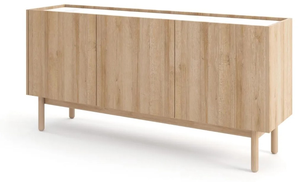 Boho nízká komoda, třídveřová (K144/68), dub riviera