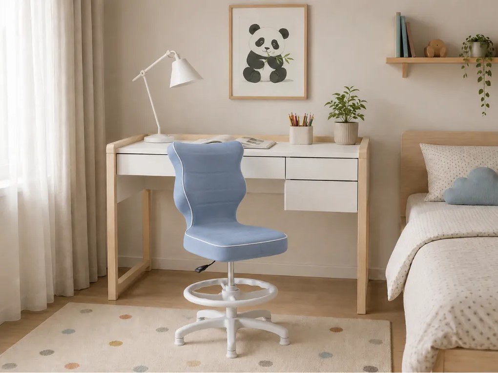 Benlemi Stůl STOLLY se 3 šuplíky a pastelkovníkem do dětského pokoje + ergonomická židle MODRÁ Zvolte rozměr židle: dítě 119 - 142 cm (výška stolu 71 - 82 cm)