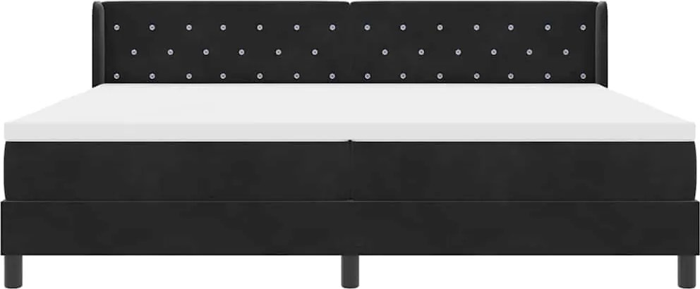 Postel s boxspringem s čelo Černý 200 x 200 cm samet 3341434