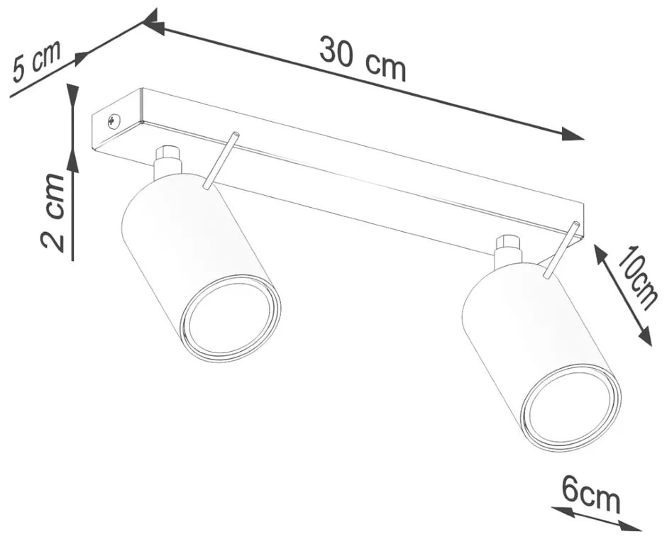Krémové bodové svítidlo 6x30 cm Etna – Sollux