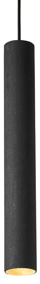 Svěšené válcové železné svítidlo Roest Vertical Dekor: Uhlově černý, Výška: 450 mm