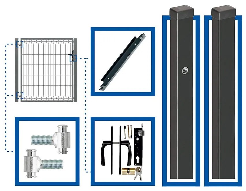 3D PLOTOVÁ BRANKA LEVÁ, KOMPLETNÍ SOUPRAVA - VČETNĚ SLOUPKŮ A PŘÍSLUŠENSTVÍ WGFUR-T000381