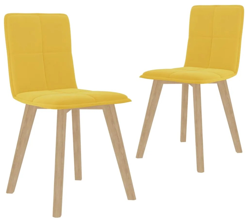 289497 vidaXL Jídelní židle 2 ks hořčicově žluté textil