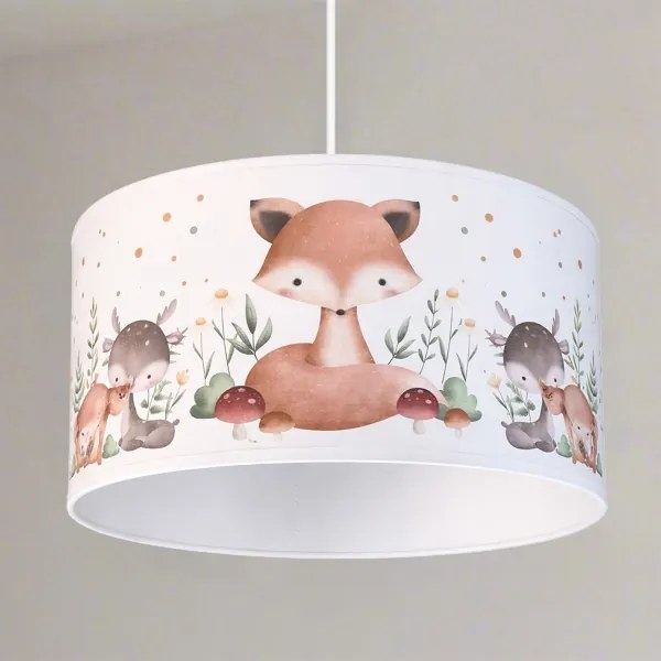 Brilagi - LED Dětský lustr na lanku BOBO 1xE27/60W/230V pr. 35 cm bílá/zvířátka