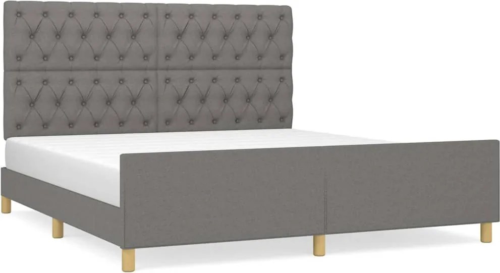 Rám postele bez matrace tmavě šedý 160 x 200 cm textil 3125309