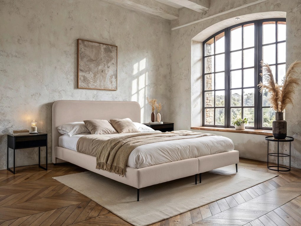 XXXLutz POSTEL BOXSPRING, 140/200 cm, béžová MID.YOU - Online Only postele - 001535000406