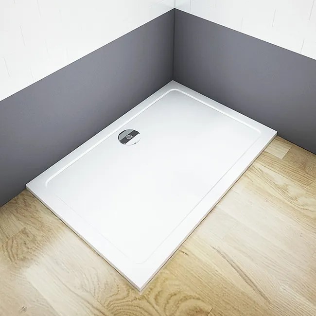 CERANO - Sprchová vanička z litého mramoru obdélníková Piato - bílá matná - 160x80 cm