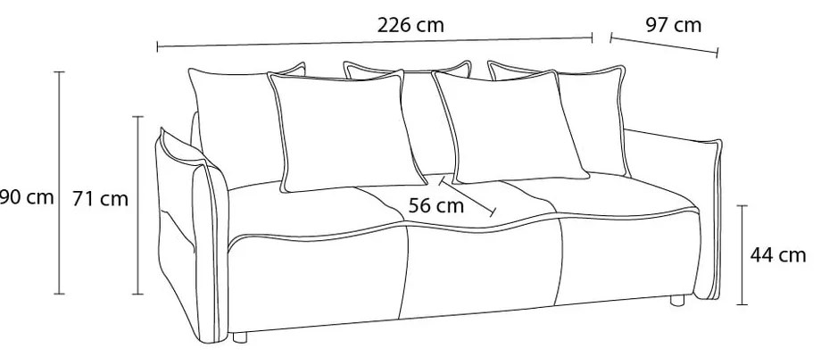 Tmavě šedá rozkládací pohovka 226 cm Leon – Bobochic Paris