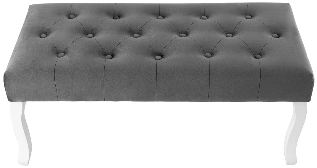 Tutumi - Prošívaná lavice 100cm ve stylu Glamour, šedá-bílá, KRZ-06801