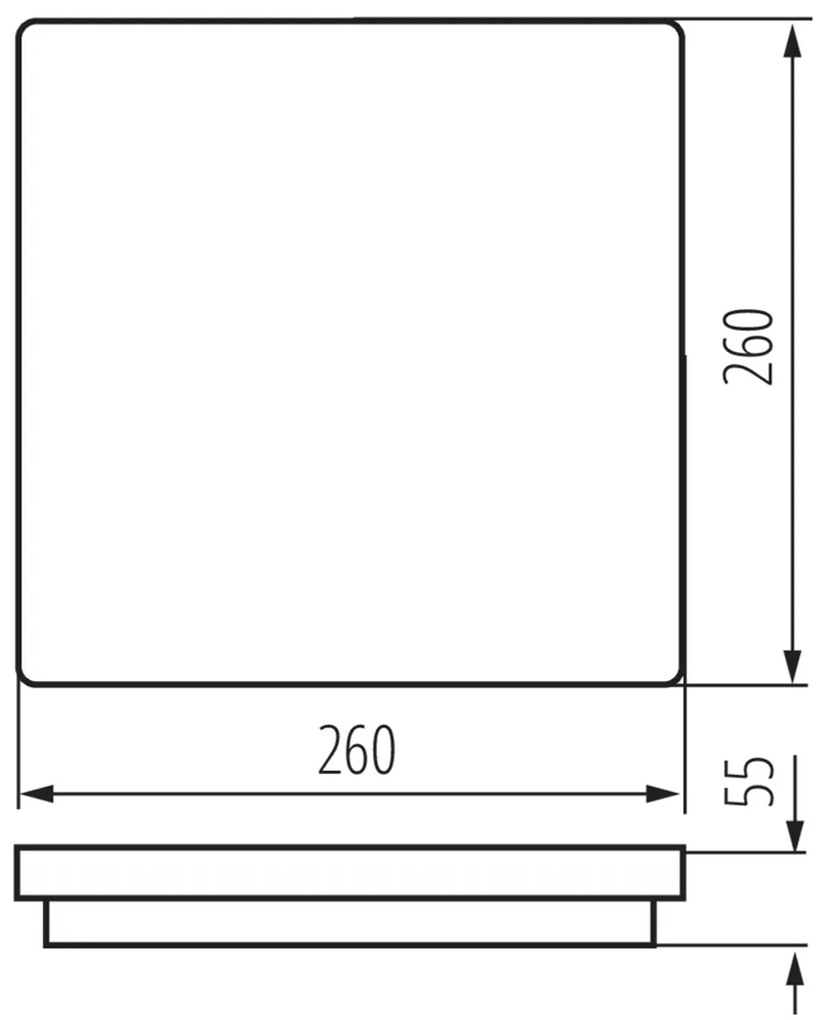 KANLUX BENO stropní LED svítidlo 260x55x260mm, 24W, bílá - 33342