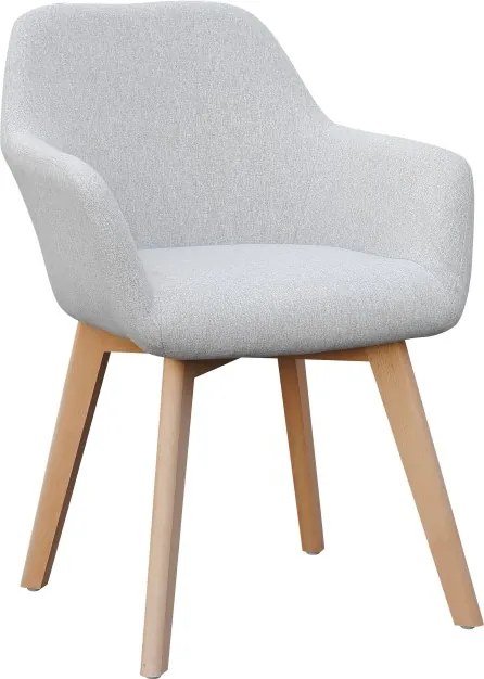 Designové křeslo, světlešedá/ buk, CLORIN NEW