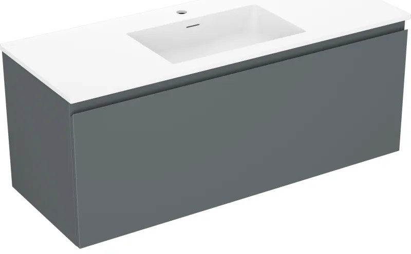 Mexen Orio koupelnová skříňka 120 cm s umyvadlem Otis, 1 zásuvka, grafit mat/bílá mat - 91A10-12047-1-BF66-W18M01