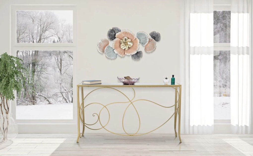 Zlatý konzolový stolek Ferretti Artios, 140x40x80 cm
