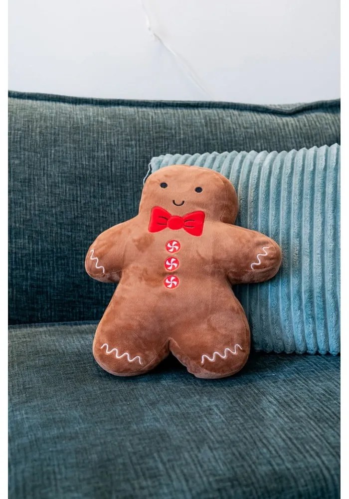 Sametový dekorační polštář s vánočním motivem 28x37 cm Gingerbread – Catherine Lansfield