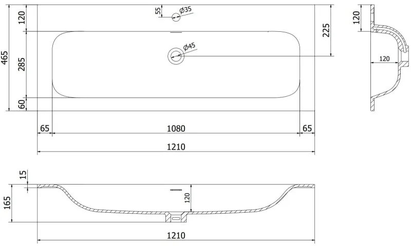 Mexen Rivel, koupelnová skříňka 120 cm s umyvadlem Vela, 2 zásuvky, drážkovaná, šedá matná/bílá, 91A20-12047-2-BFF62-W23M0