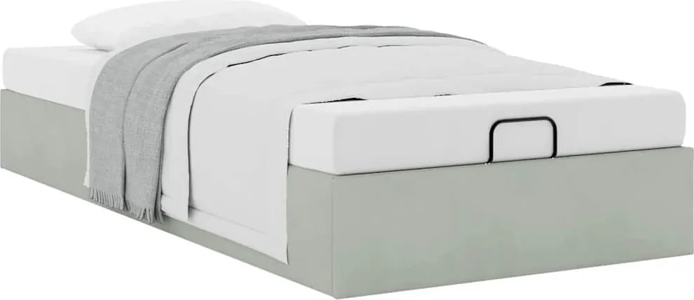 Osmanský rám postele bez matrace světle šedá 80x200 cm samet 3310925