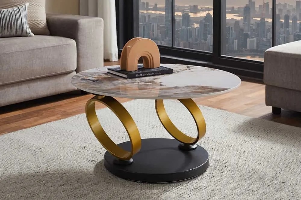 Designový konferenční stolek Danyale 80-134 cm zlatý
