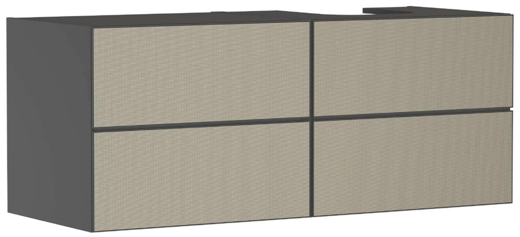 Hansgrohe Xevolos E - Umyvadlová skříňka 137x56x55 cm, 4 zásuvky, matná šedá/bronz 54241390