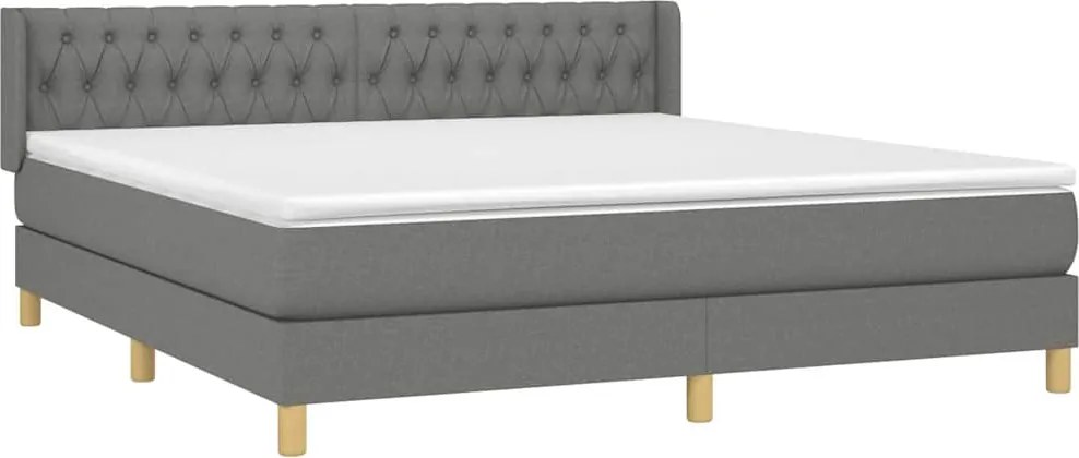 Box spring postel s matrací tmavě šedá 180x200 cm textil 3130530