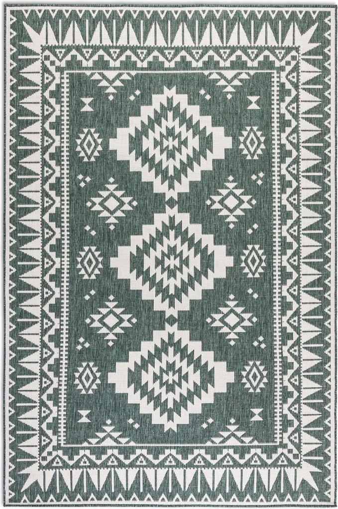 Kusový koberec Gemini 106020 Green z kolekcie Elle – na von aj na doma, 120x170, zelená, chodba / predsieň, ELLE Decoration