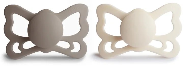 Frigg Dudlík Frigg Butterfly 2-pack Portobello/Cream silikon vel.2