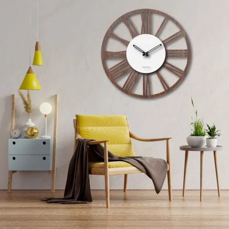 Římské nástěnné hodiny do moderního interiéru | SENTOP HDFK028-orech wenge