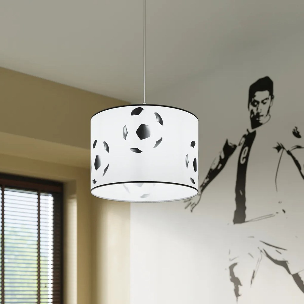 Dětské závěsné svítidlo Ball A, 1x plastové stínítko se vzorem, (fi 30cm)