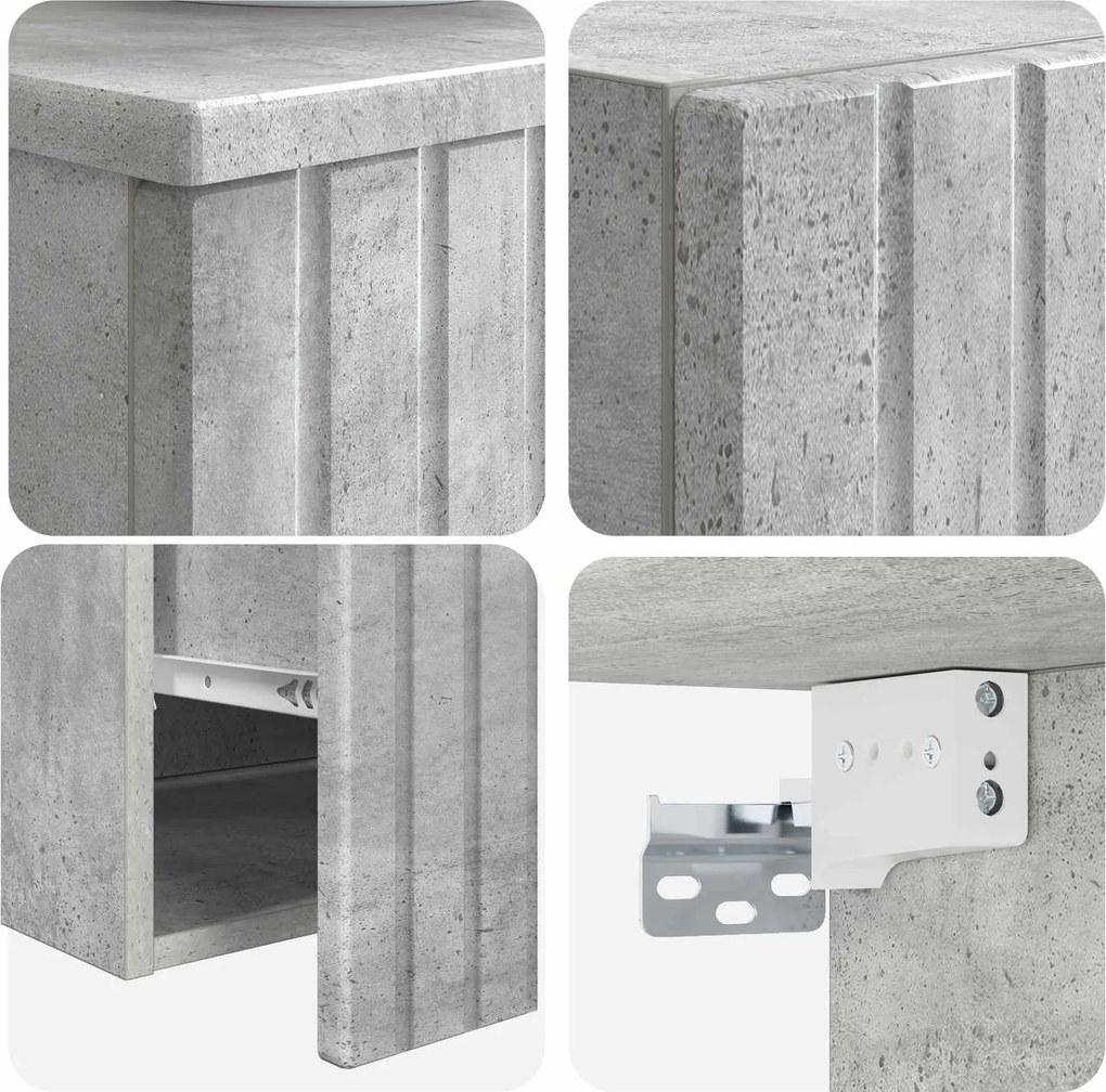 Sada koupelnového nábytku 2 ks Betonově šedá 33 x 34,5 x 100 cm 3406136