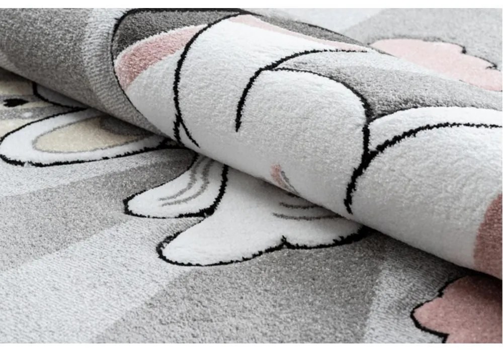 Dětský kusový koberec Jednorožec šedý 200x290cm