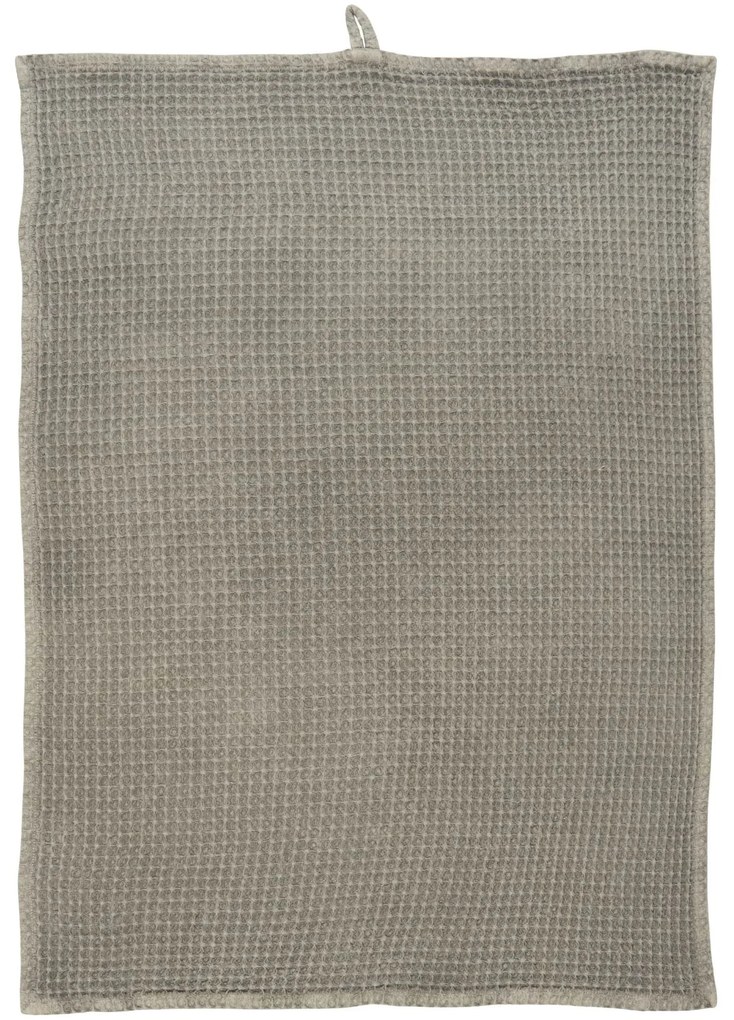 IB LAURSEN Bavlněná utěrka Waffle Pattern Grey 50x70 cm, šedá barva, textil