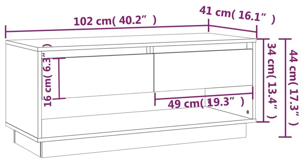 TV skříňka betonově šedá 102 x 41 x 44 cm kompozitní dřevo