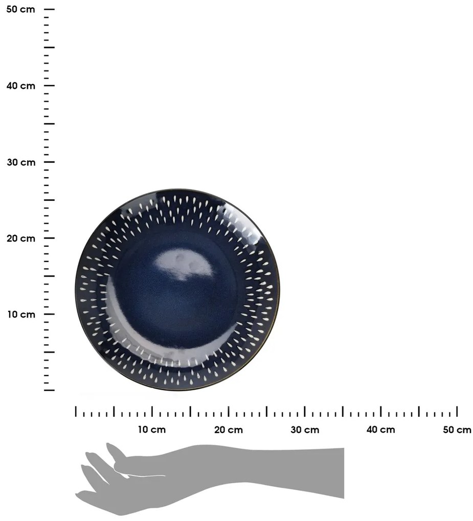 Kameninový talíř Drops, (fi) 26,5 cm, tmavě modrý