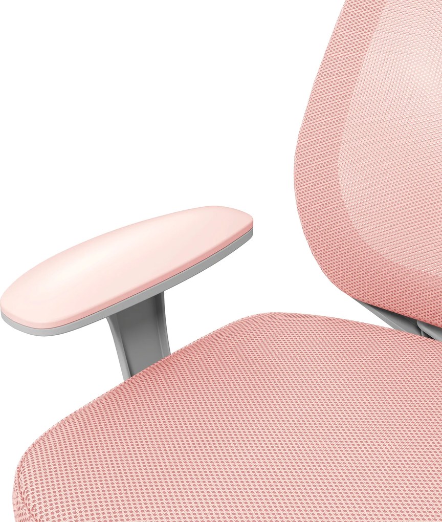 Ergonomická kancelářská židle Vinsetto z prodyšné tkaniny s 5 kolečky, nastavitelná výška, 55x48x82,5-94,5 cm, Růžová