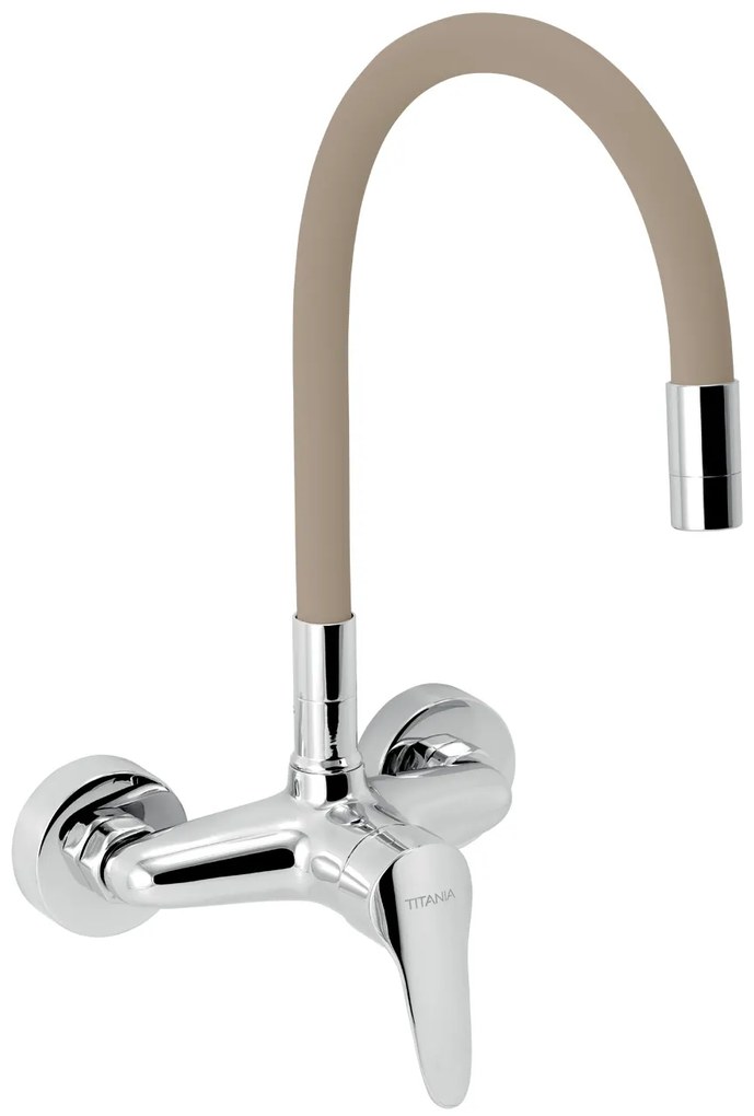 Novaservis Novaservis, Dřezová baterie s elastickým ramenem 150mm, béžová-chrom, 94480-0BE