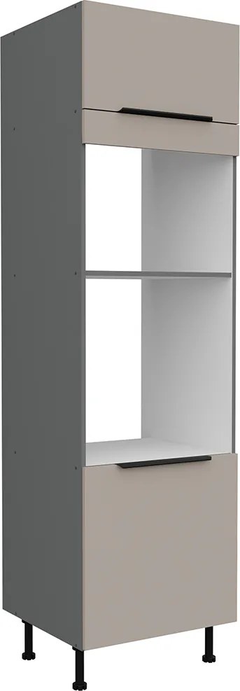 ARIA ta | vysoká skříňka 60 DPM-215 2F na vestavnou troubu a mikrovlnku | 60 cm | ANTI FINGERPRINT povrch | antracit/béžová