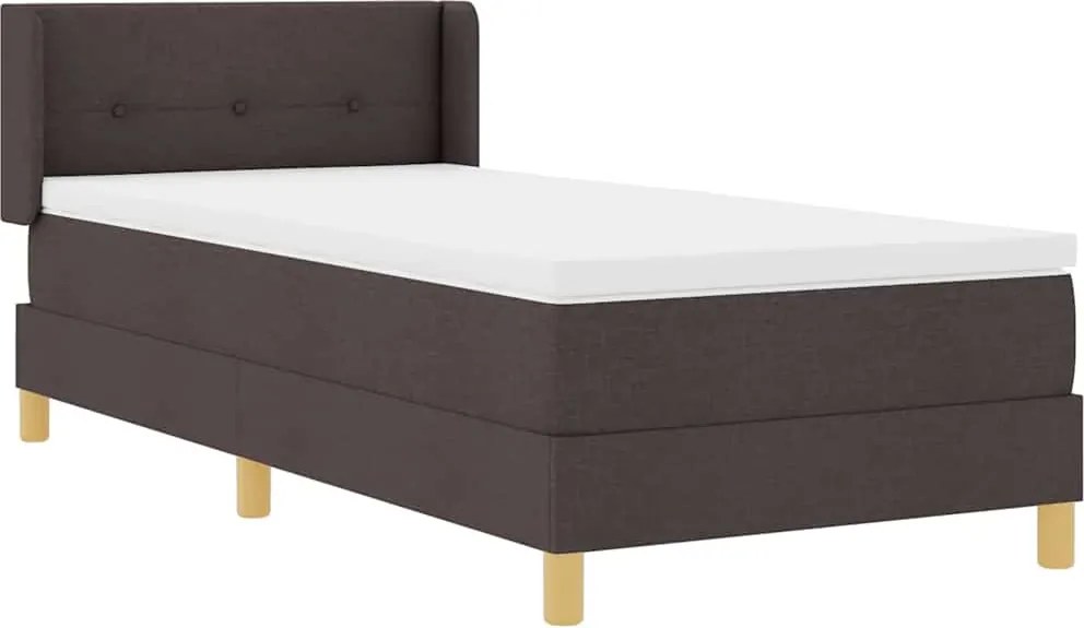 Postel s boxspringem s čelo Tmavě hnědá 200 x 100 cm textil 3341282