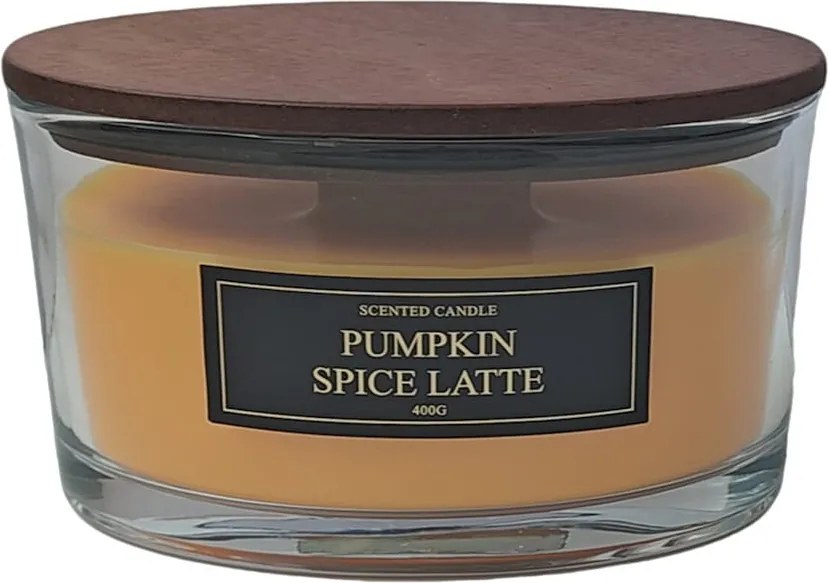 Sinsay - Vonná svíčka s dřevěným knotem Pumpkin Spice Latte - oranžová