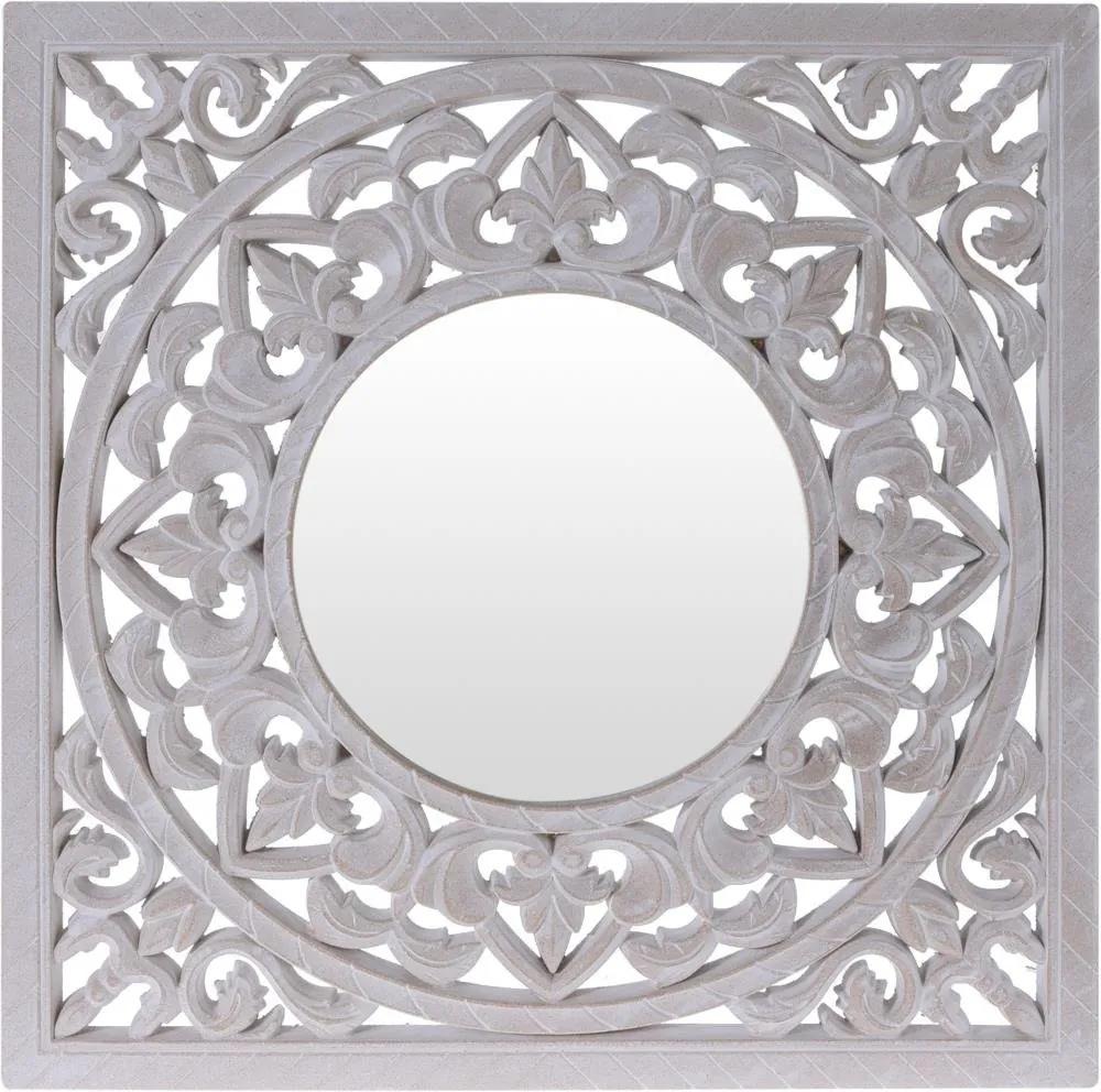 Nástěnné zrcadlo v dekorativním rámu, 50x50 cm