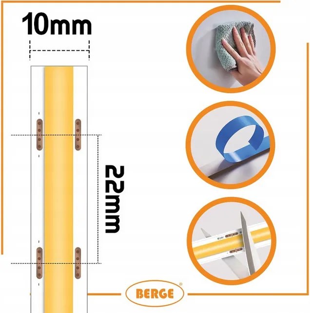 BERGE LED pásek COB Neon 24V - 528D - 15W/m - IP20 - 1m - 1650lm - teplá barva