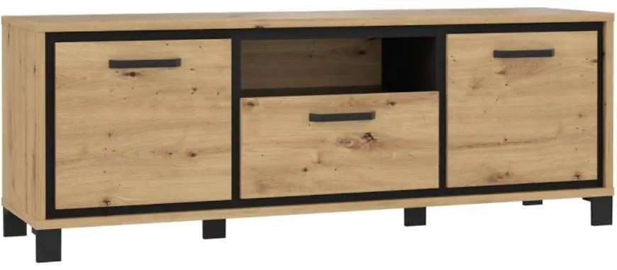 TV Stolek Trondheim 158cm Dub Artisan/Černá