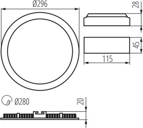 Kulatý LED panel Kanlux ROUNDA V2LED 24W-NW-SN neutrální bílá 27220