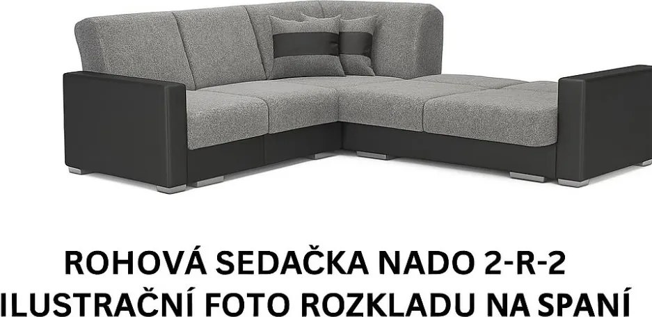 Rozkládací rohová sedačka NADO 230x230 univerzální tmavě šedá