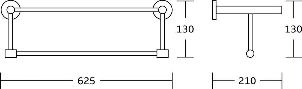 Aqualine, SAMBA polička na ručníky s hrazdou, SB114