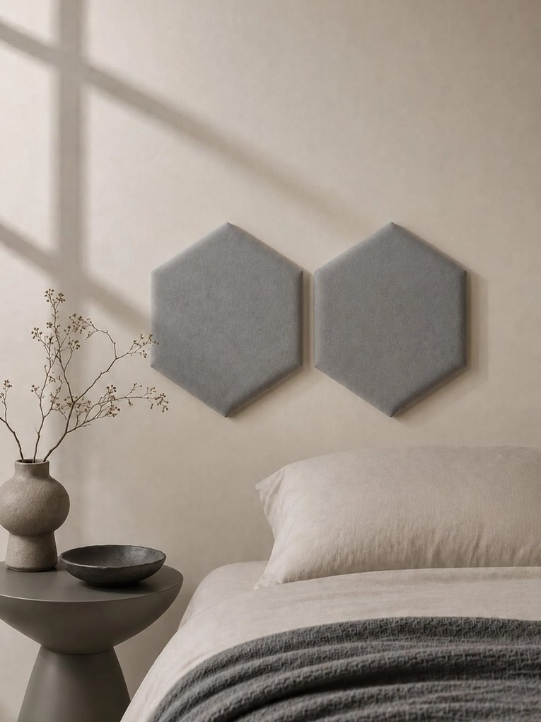 Sinsay - Čalouněné šestihranné stěnové panely 2 pack - šedá